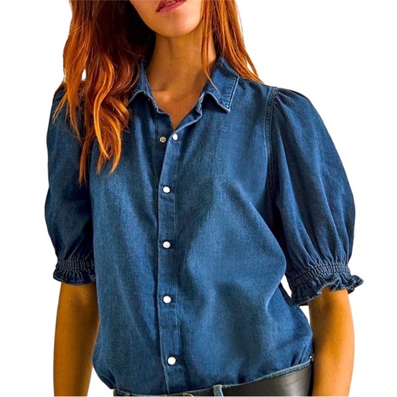 ba&sh | Tops | Bash Honey Puff Sleeve Button Down Shirt | Poshmark